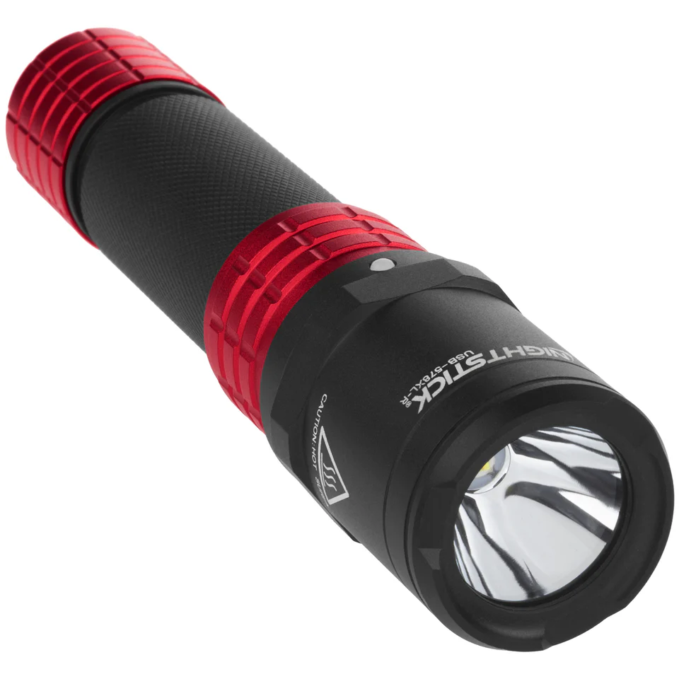 Buy Metal Dual-Light Rechargeable Flashlight w/Holster - Red ...