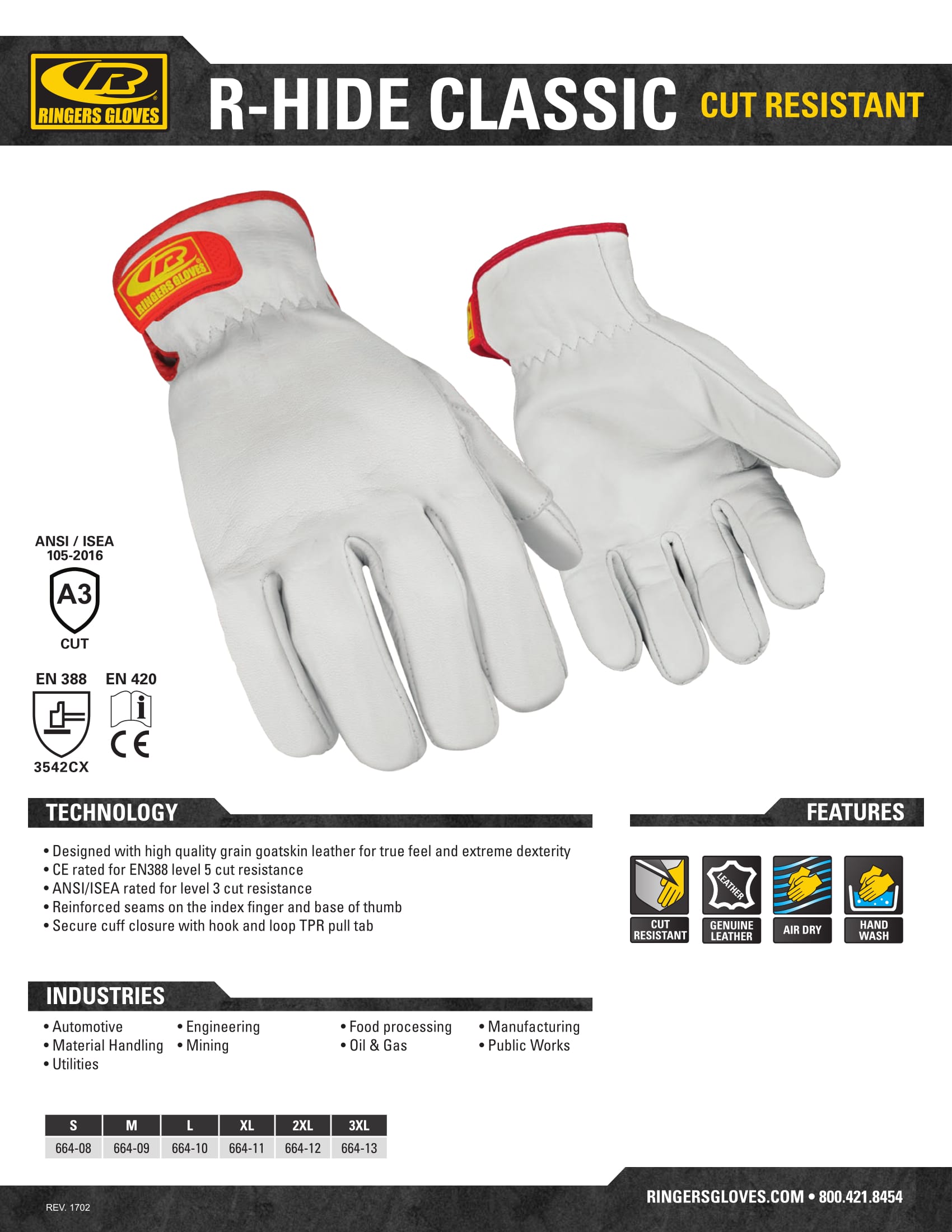 Buy 664 Cut 5 Leather Glove - Ringers Gloves Online at Best price - OR