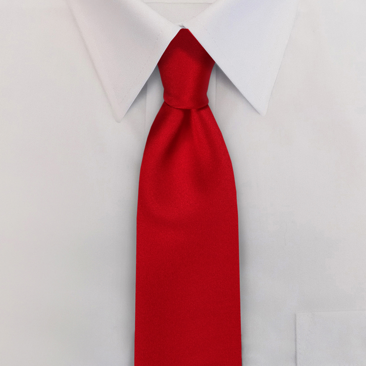 Buy Red Polyester Satin Clip-On Necktie - Samuel Broome Uniform ...